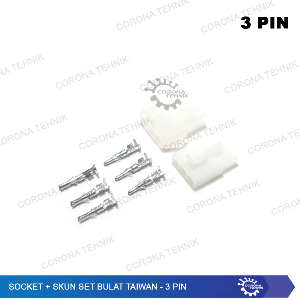 Jual Socket + Skun Set Bulat Taiwan - 3 Pin | Shopee Indonesia