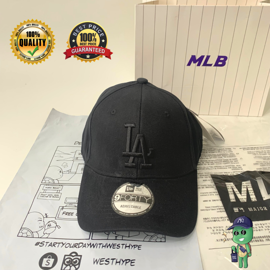 Jual Topi / Cap Baseball MLB LA Full Black limited edition | Shopee ...