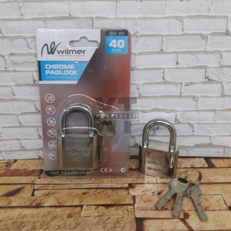 Jual Gembok Nekel Leher Pendek WILMER 40mm / Gembok rumah pagar 40mm ...