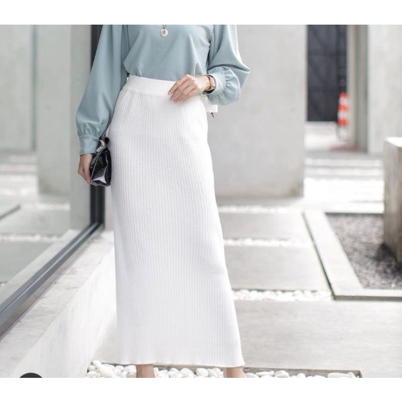 Jual rajut premium, rok span rajut, rok span rajut, rok knit rajut ...