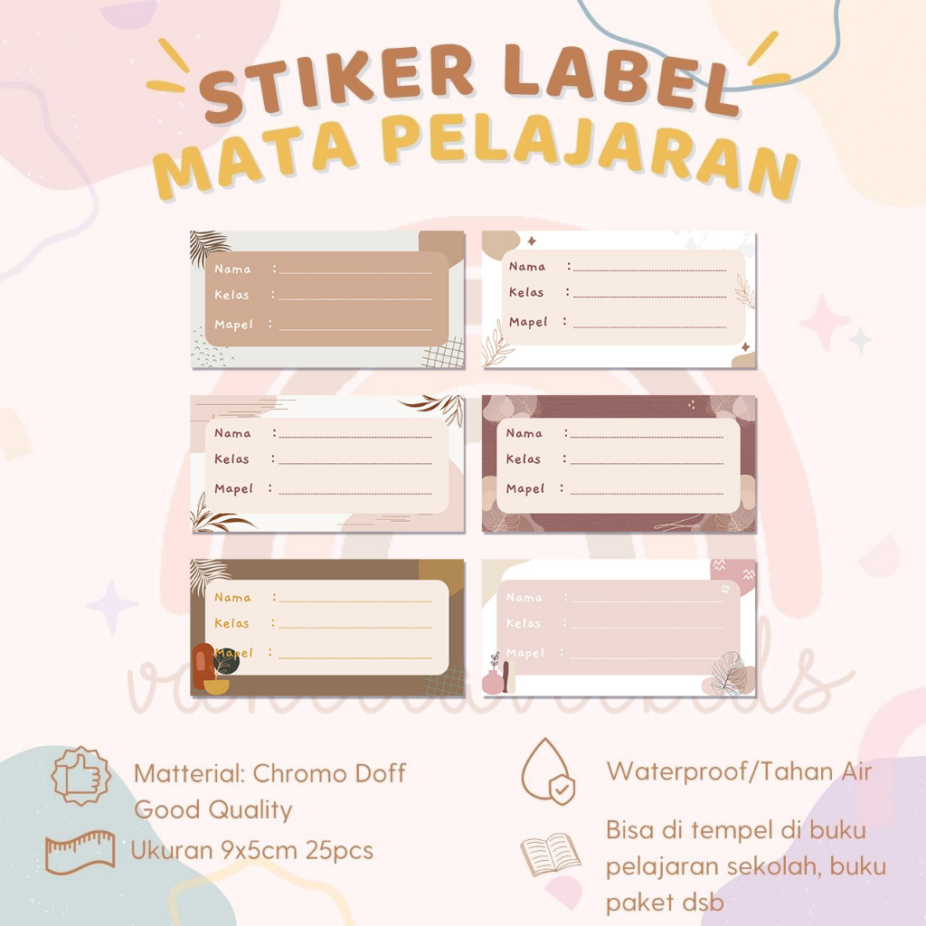 Jual 30 PCS STIKER MATA PELAJARAN STIKER LABEL NAMA SEKOLAH AESTHETIC ...