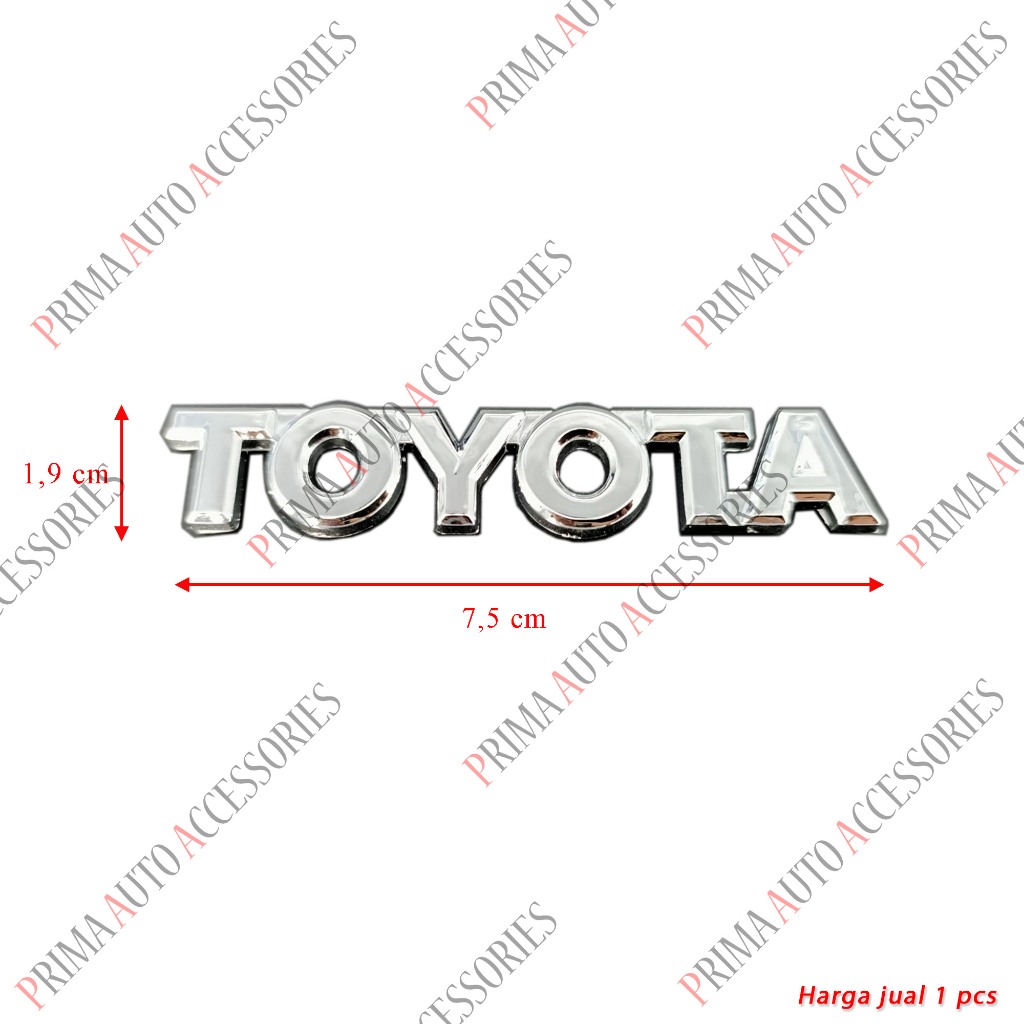 Jual Emblem Mobil Tulisan TOYOTA Chrome 7,5 cm Fortuner Bagasi | Shopee ...