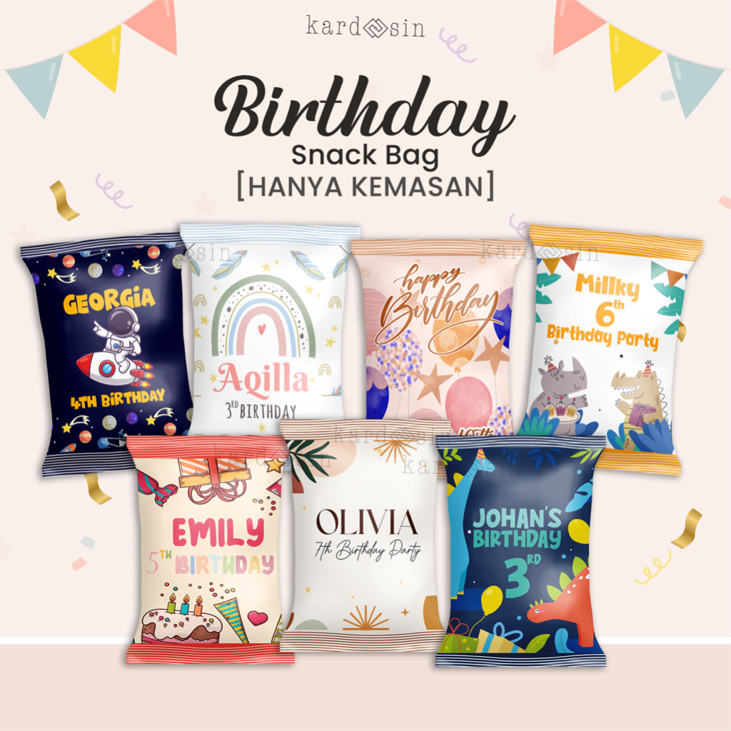 Jual [HANYA KEMASAN] BIRTHDAY SNACK BAG POUCH ULANG TAHUN TAUN ANAK ...