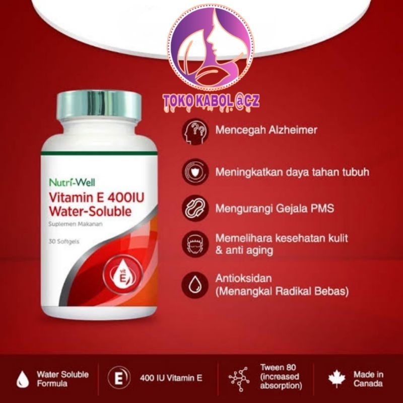 Jual Terbaru Nutri Well Vitamin E 400IU Water Soluble Asli - Nutriwell ...