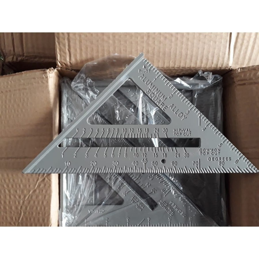 Jual Penggaris Woodworking Speed Square Penggaris Sudut siku Garis ...
