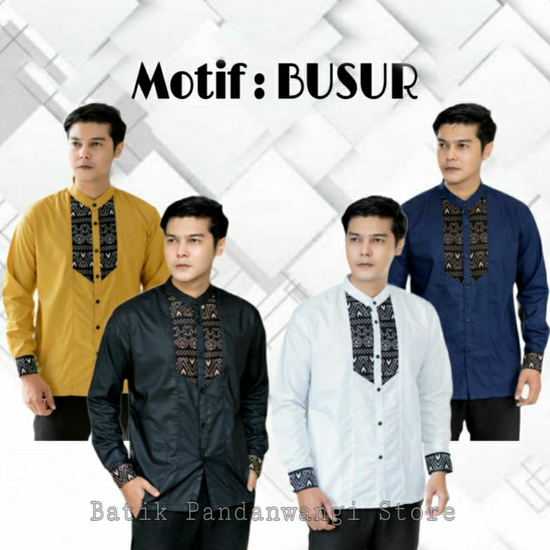 Jual Baju Koko Hadroh Lengan Panjang Terbaru Kombinasi Batik Motif ...