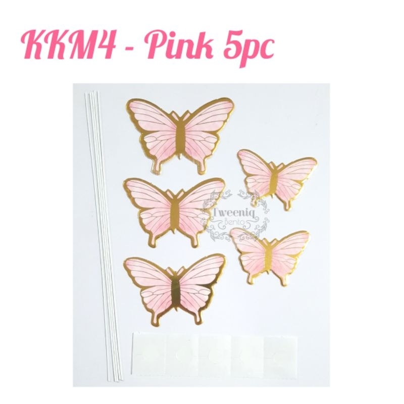 Jual cake topper kupu kupu motif 4 hiasan kue tart butterfly gold emas ...
