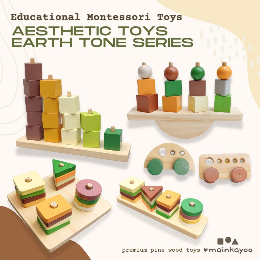 Jual Aesthetic Earth Tone Montessori Toys - mainan edukasi montessori ...