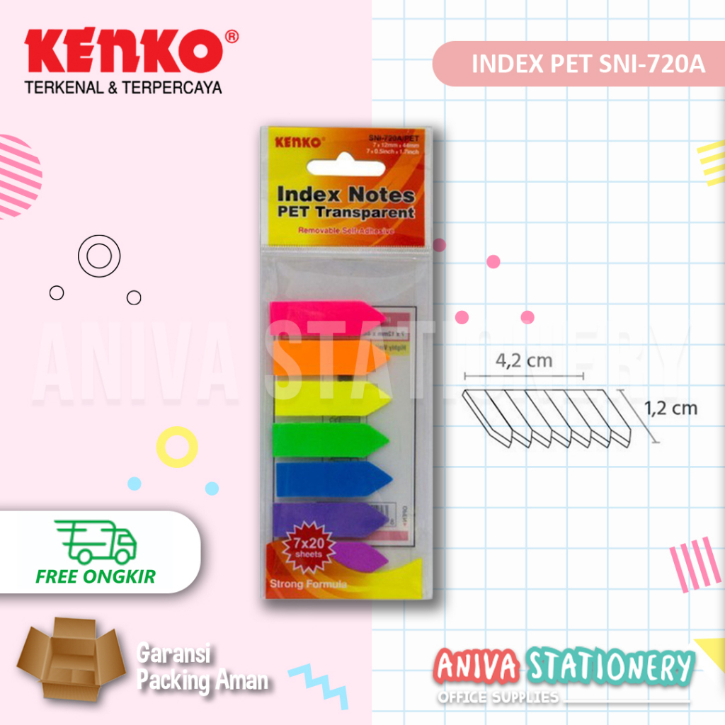 Jual KENKO STICKY NOTE SNI-720A INDEX PANAH ARROW NOTES PET TRANSPARENT ...