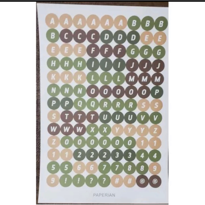 Jual 1 lembar sticker DIY alfabet huruf abjad stiker alphabet paperian ...