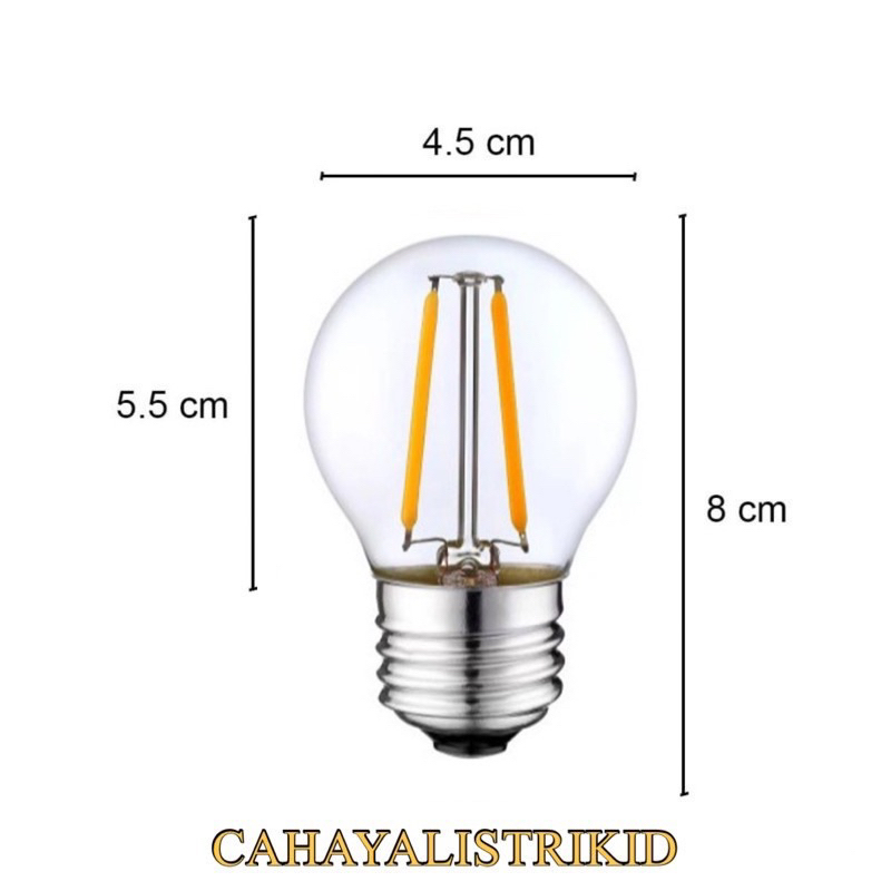 Jual BOHLAM LAMPU LED KUNING FILAMEN CAFE EDISON ST64 G45 G80 C35 4W 2W ...