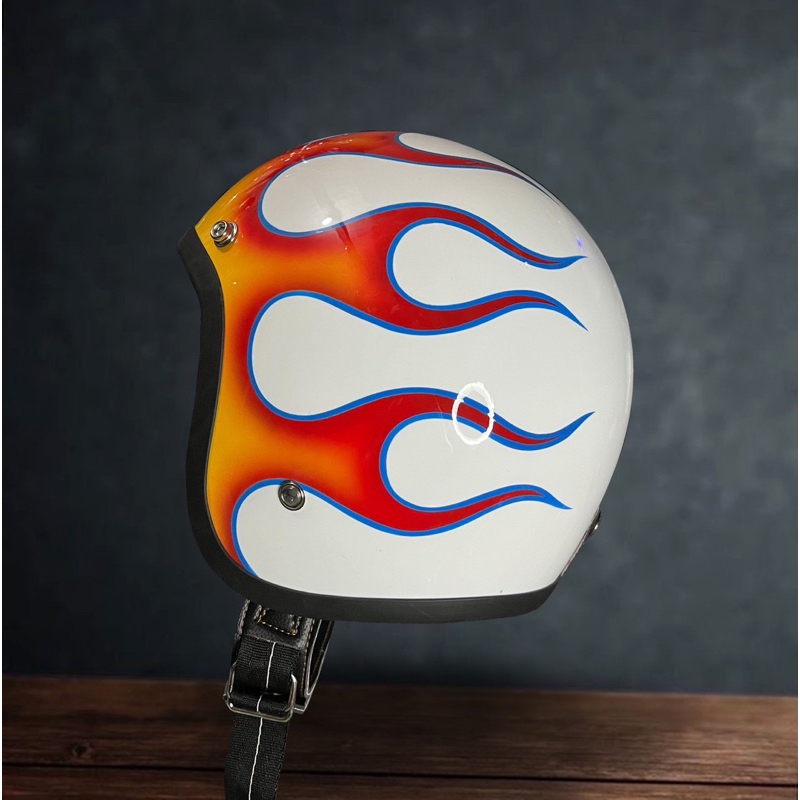 Jual Slimhead 500TX Custom Flame - Helm Chopper Bobber | Shopee Indonesia