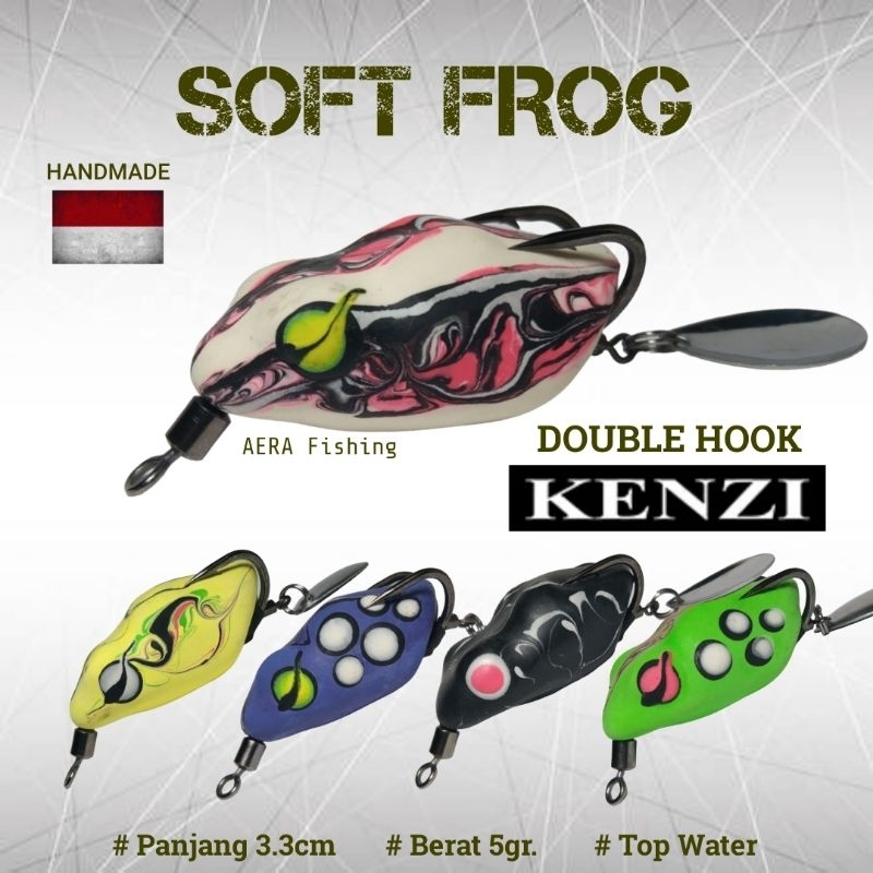 Jual Soft Frog Motif Umpan Gabus pakai Hook Kenzi atau Hook Pipih ...