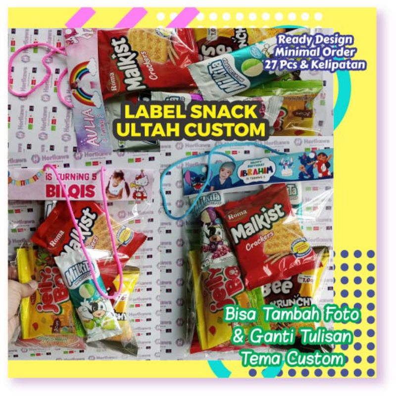 Jual Label tas snack ulang tahun / Label Snack Ulang tahun custom foto ...