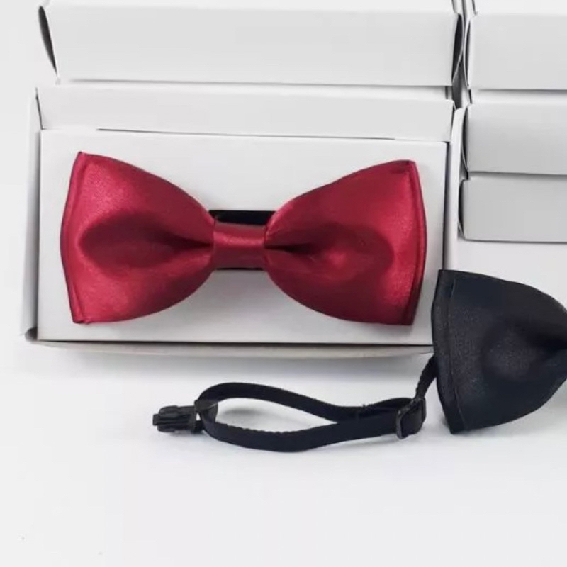 Jual ( COD ) Dasi kupu-kupu Merah, bahan premium pria double layer adjusable toko oxi | Shopee ...