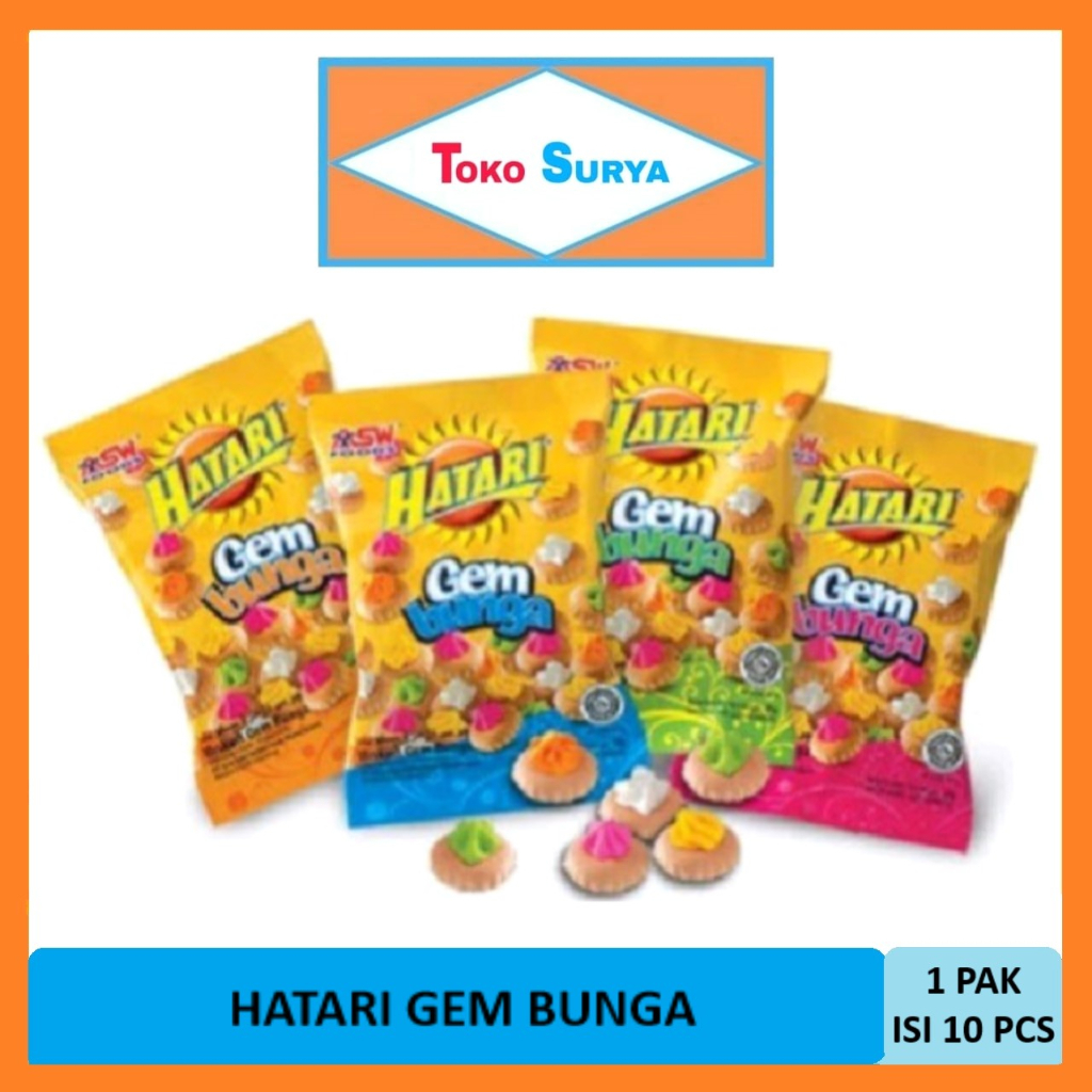 Jual Gem Bunga Hatari Renceng 10x20gr Biskuit Gem Bunga | Shopee Indonesia