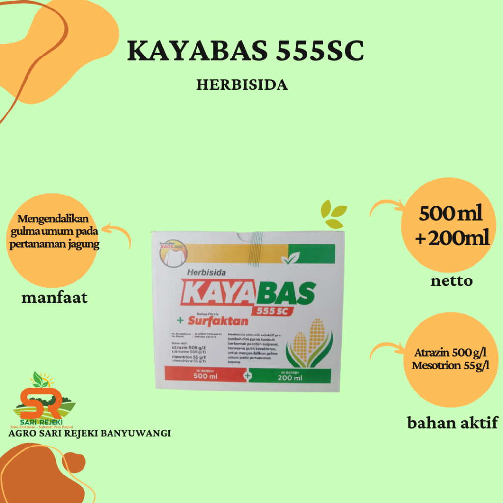 Jual PAKET HEBAT KAYABAS 555SC 500ML + 200ML SURFAKTAN HERBISIDA spesialis pertanaman jagung ...
