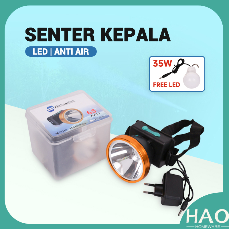 Jual Senter kepala/headlampu/senter kepala hiking/senter kepala charge ...