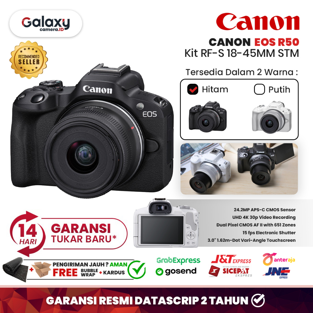 Jual Canon EOS R50 Kit RF-S 18-45MM STM Kamera Mirrorless Garansi Resmi ...