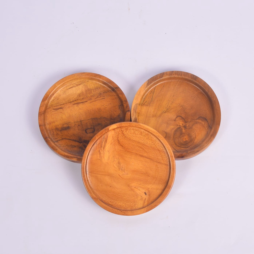 Jual Tatakan Gelas Kayu Jati | Round Coaster Teakwood | Shopee Indonesia