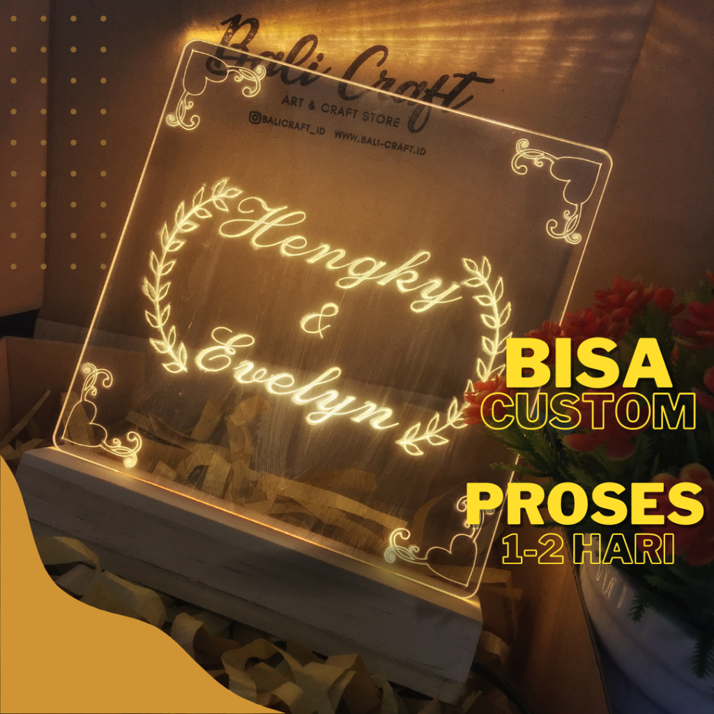 Jual LAMPU AKRILIK CUSTOM NAMA - LAMPU AKRILIK CUSTOM TULISAN - LAMPU ...