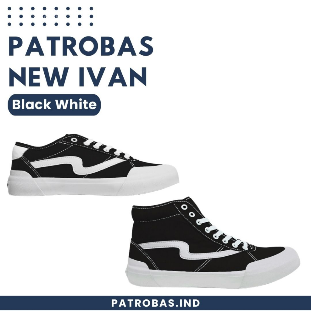 Jual PATROBAS New Ivan Black White Original Sepatu Sneakers Casual ...