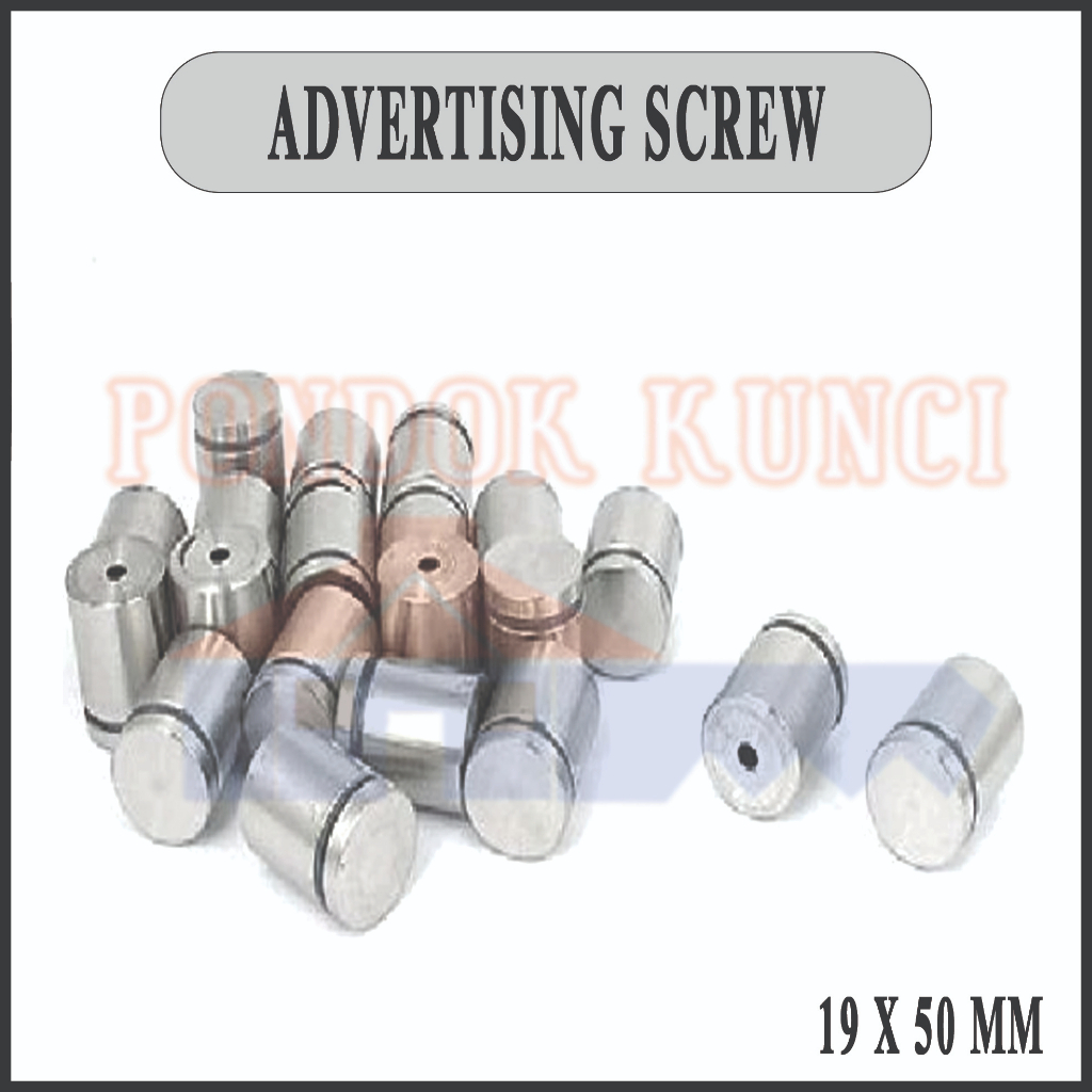 Jual Pen Iklan Stainless Advertising Signboard Screw 19x50mm Pin Kaca ...