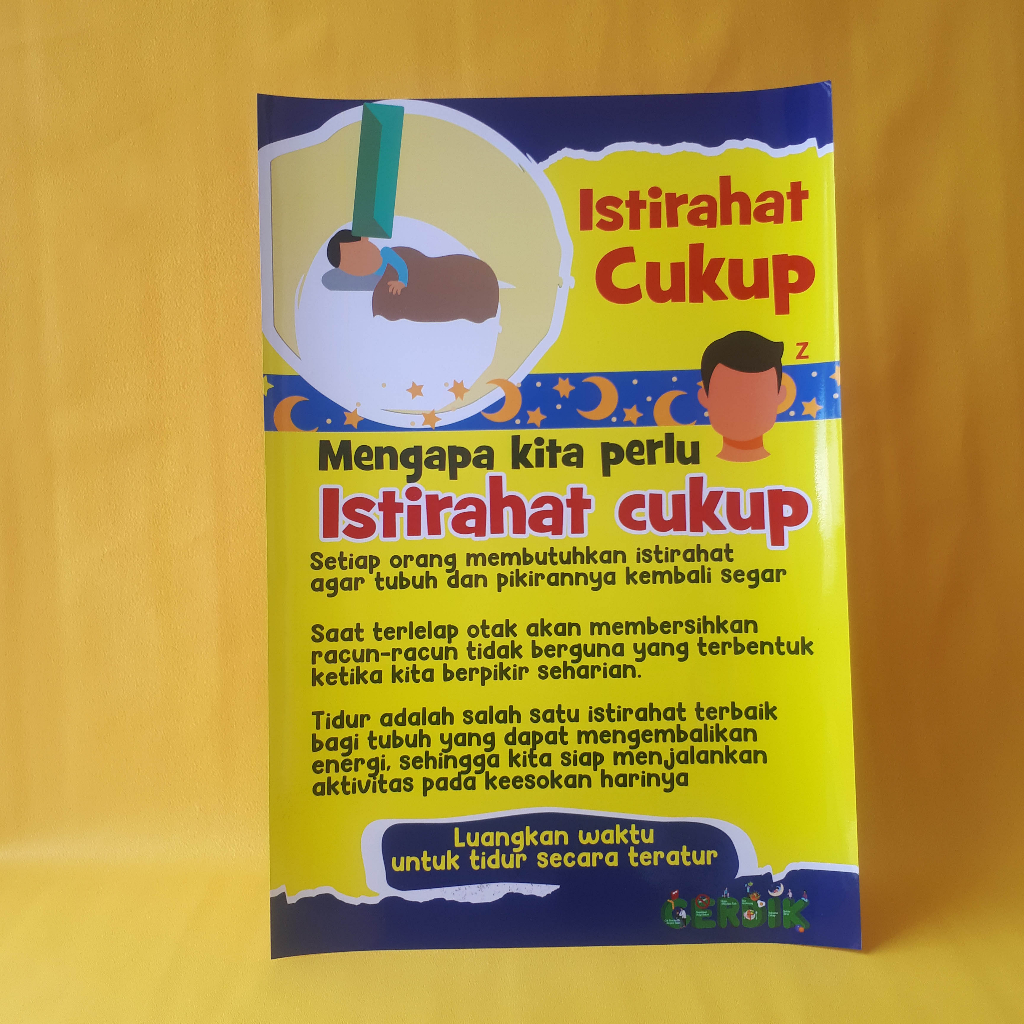 Jual Poster CERDIK | Poster Istirahat Cukup | Poster Kesehatan | Poster ...