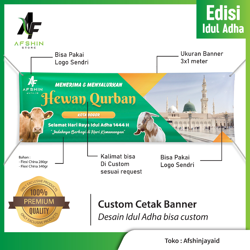 Jual Banner Custom Spanduk Desain Idul Adha Banner Hewan Qurban Harga ...
