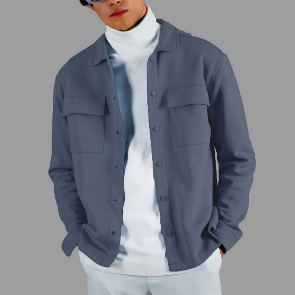 Jual Jaket Pria Shacket Pleece Jacket Sacket model Parka Pleece Hangat ...