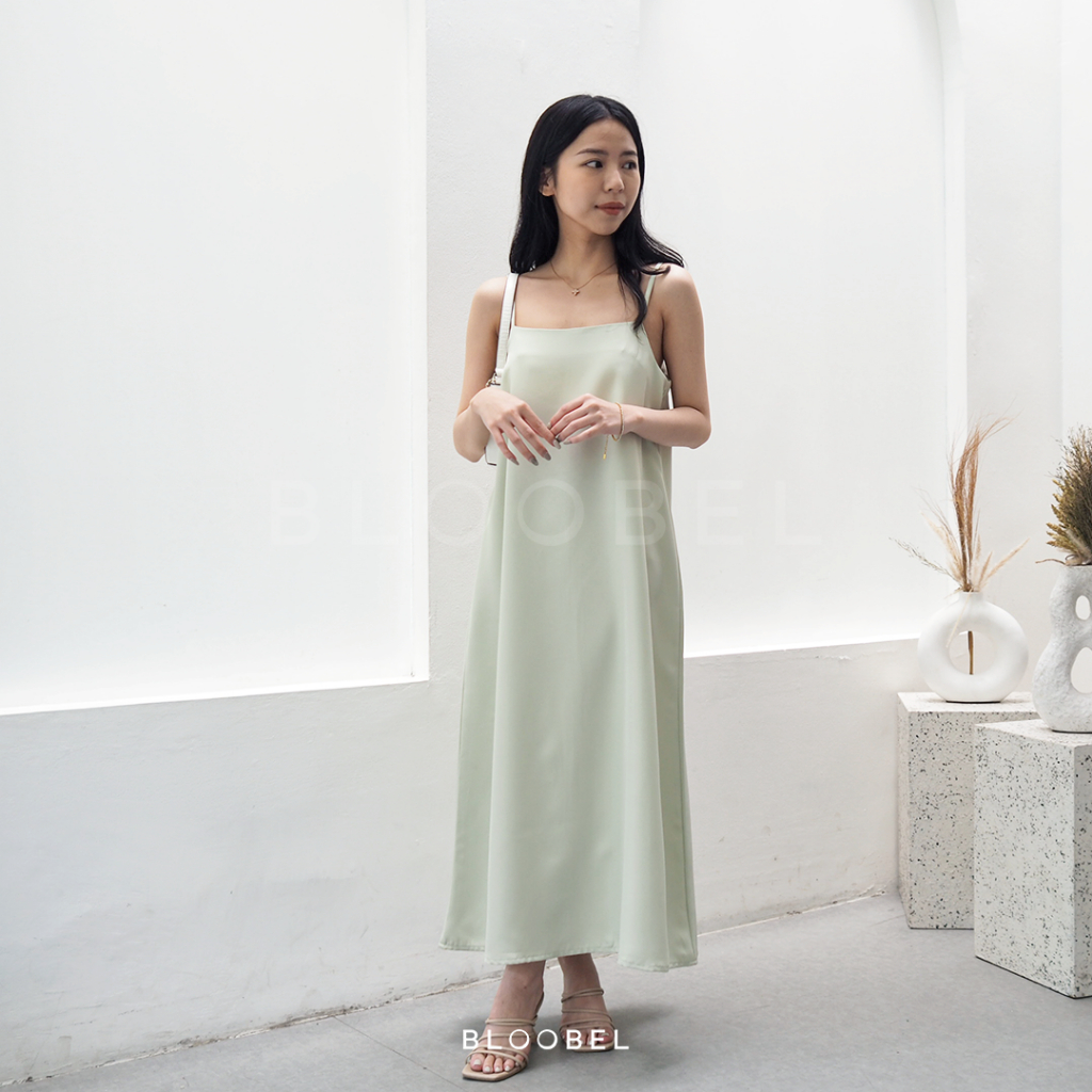 Jual Bloobel - Maven Dress (DRS020) Midi Dress Wanita Tanktop / Strap Dress Wanita Baju Dress ...