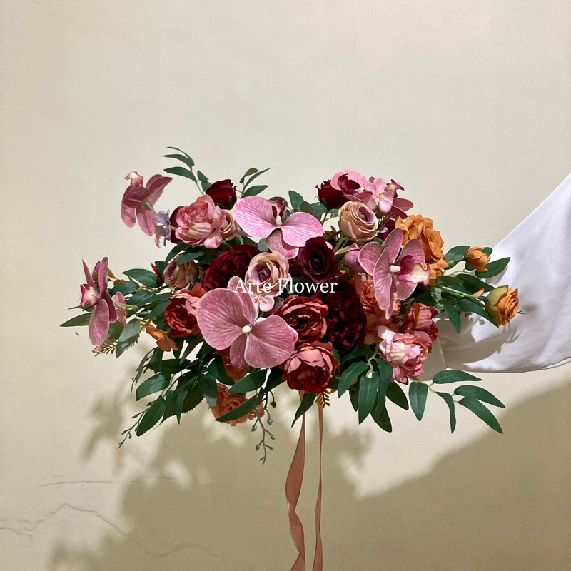 Jual Wedding Bouquet Rose Orchid Semi Cascade Bunga Mawar Anggrek ...
