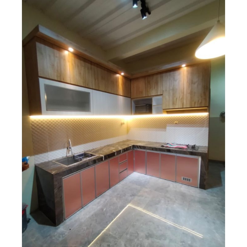Jual PROMO Kitchenset Almunium Minimalis Custom anti air dan rayap ...