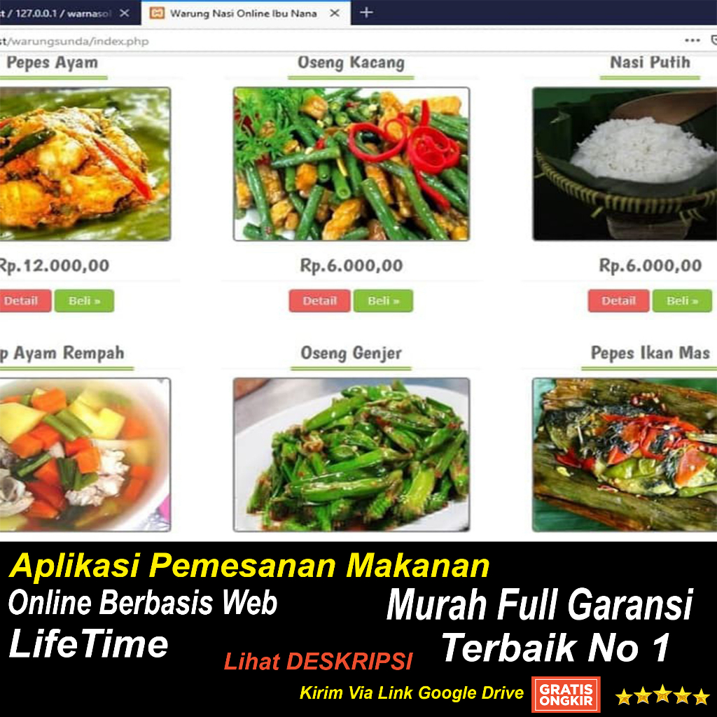 Jual Aplikasi Pemesanan Makanan Online Berbasis Web | Shopee Indonesia