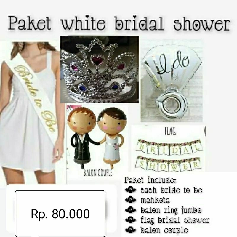 Jual paket hemat bridal shower | paket bridal shower | flag | balin ...