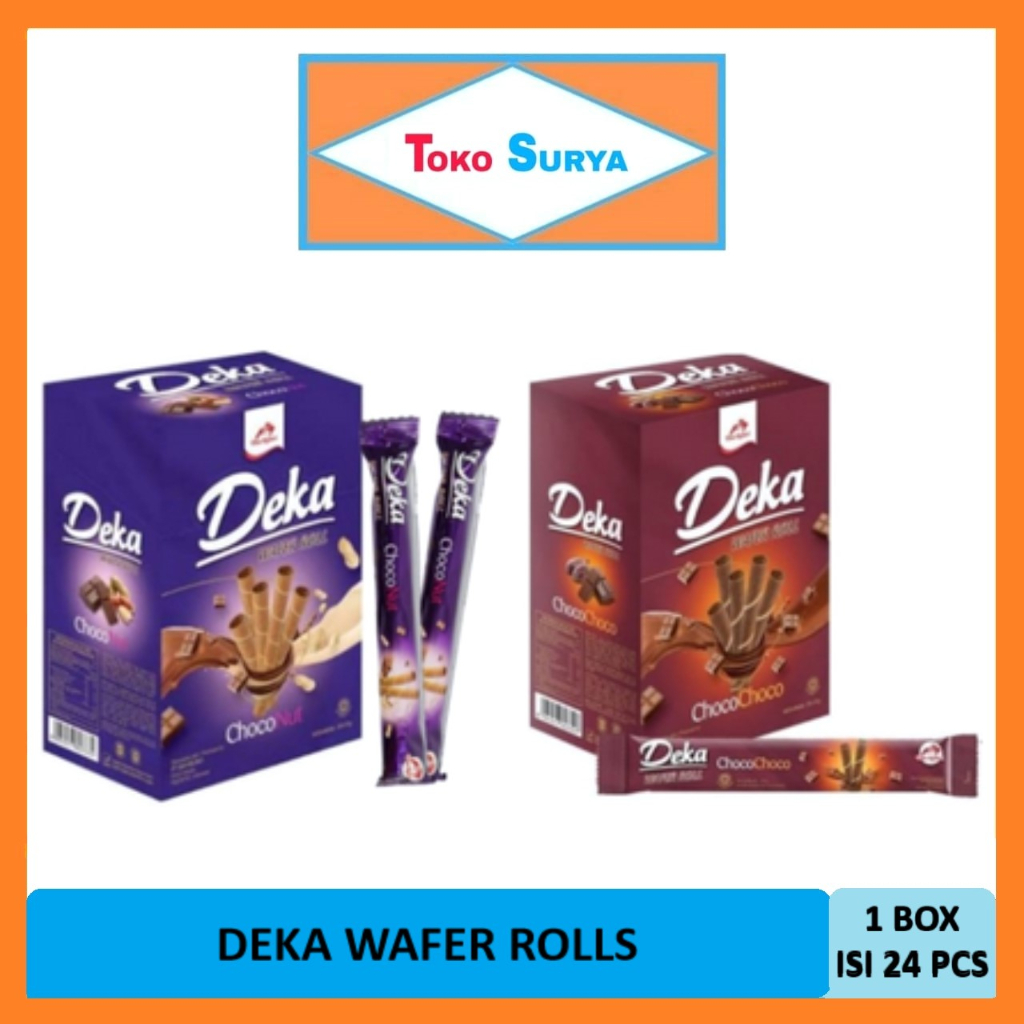 Jual Deka Wafer Roll ChocoChoco/ChocoNut 24 x 7.5Gr | Shopee Indonesia