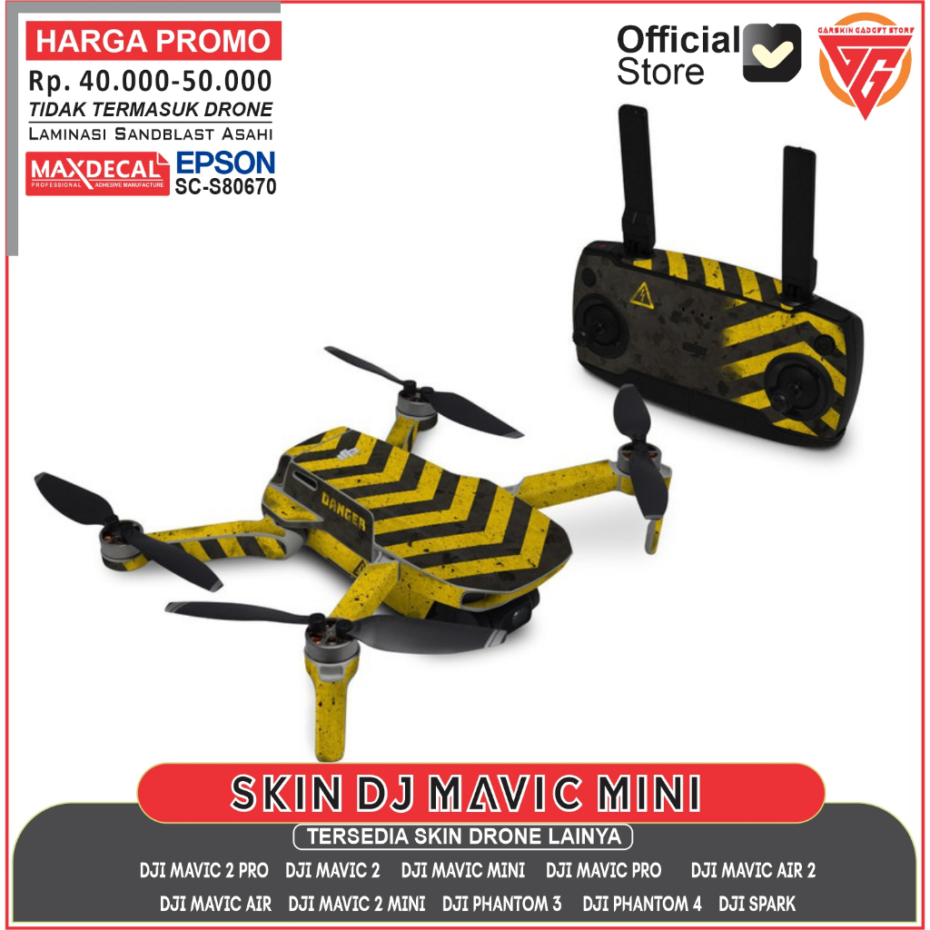 Jual Garskin Dji Mavic Mini Skin Premium Motif Top Bisa Custom | Shopee ...