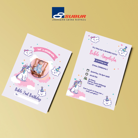 Jual UNDANGAN ULANG TAHUN ANAK CUSTOM 2 SISI BIRTHDAY CARD POTRAIT | Shopee Indonesia