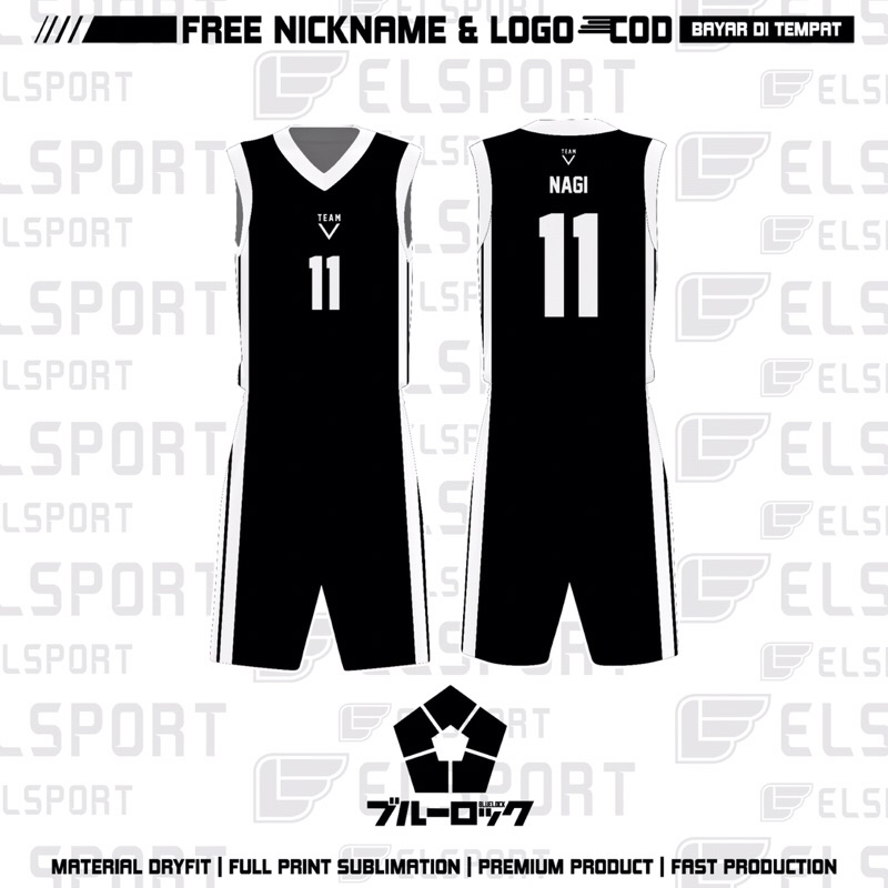 Jual Jersey Futsal & Football Costum Anim Blue Lock Team V Training ...