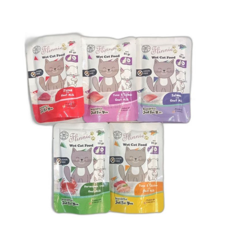 Jual Makanan Kucing Flinnie Adult Sachet 85gr GrainFree | Shopee Indonesia