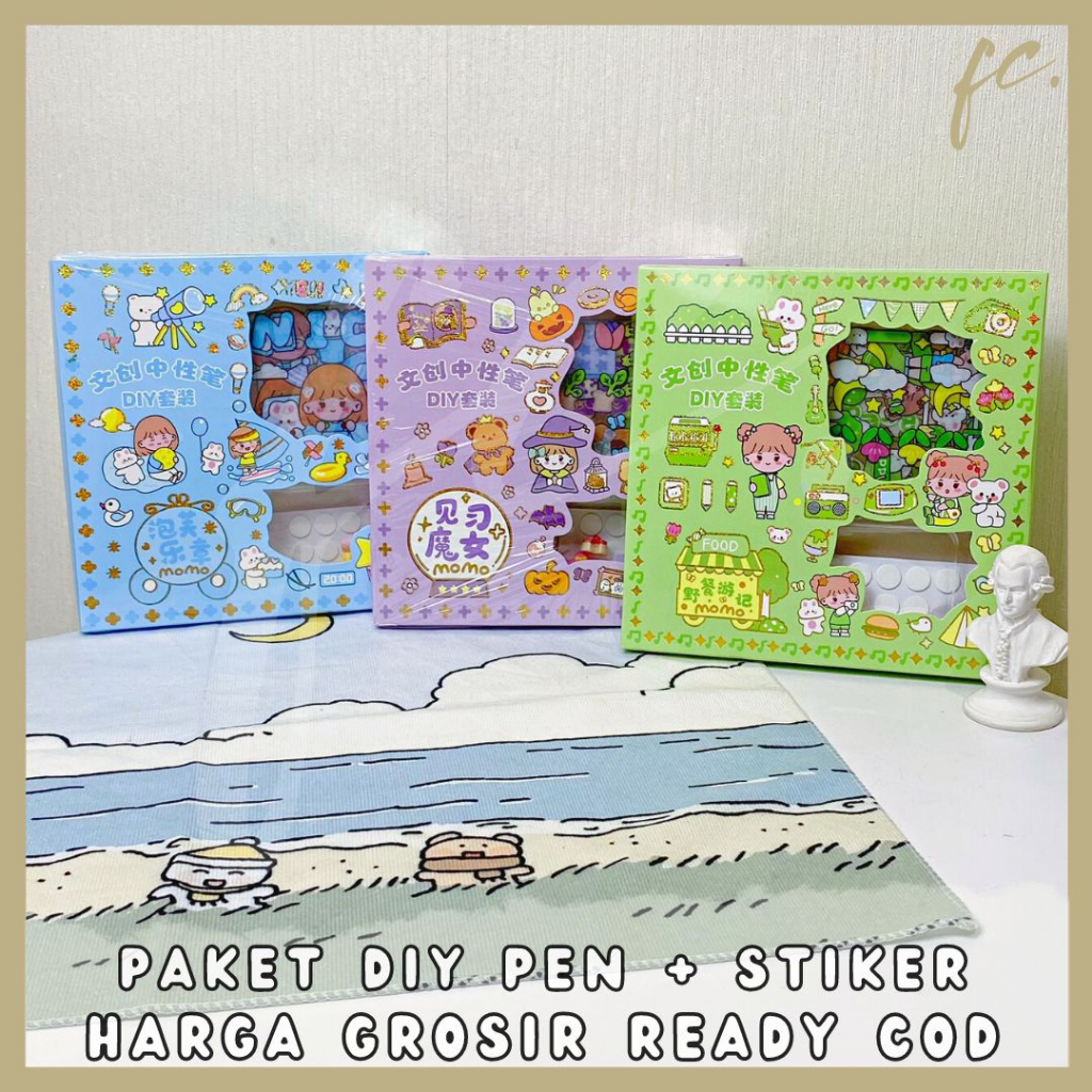 Jual Paket 2 in 1 Box Sweet Cute Sticker / Stiker + DIY Glue Cutter ...