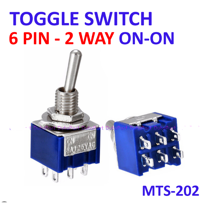 Jual Saklar Sakelar Toggle 6 Pin Kaki 6p 2 Way Arah MTS 202 MTS202 DPDT ...