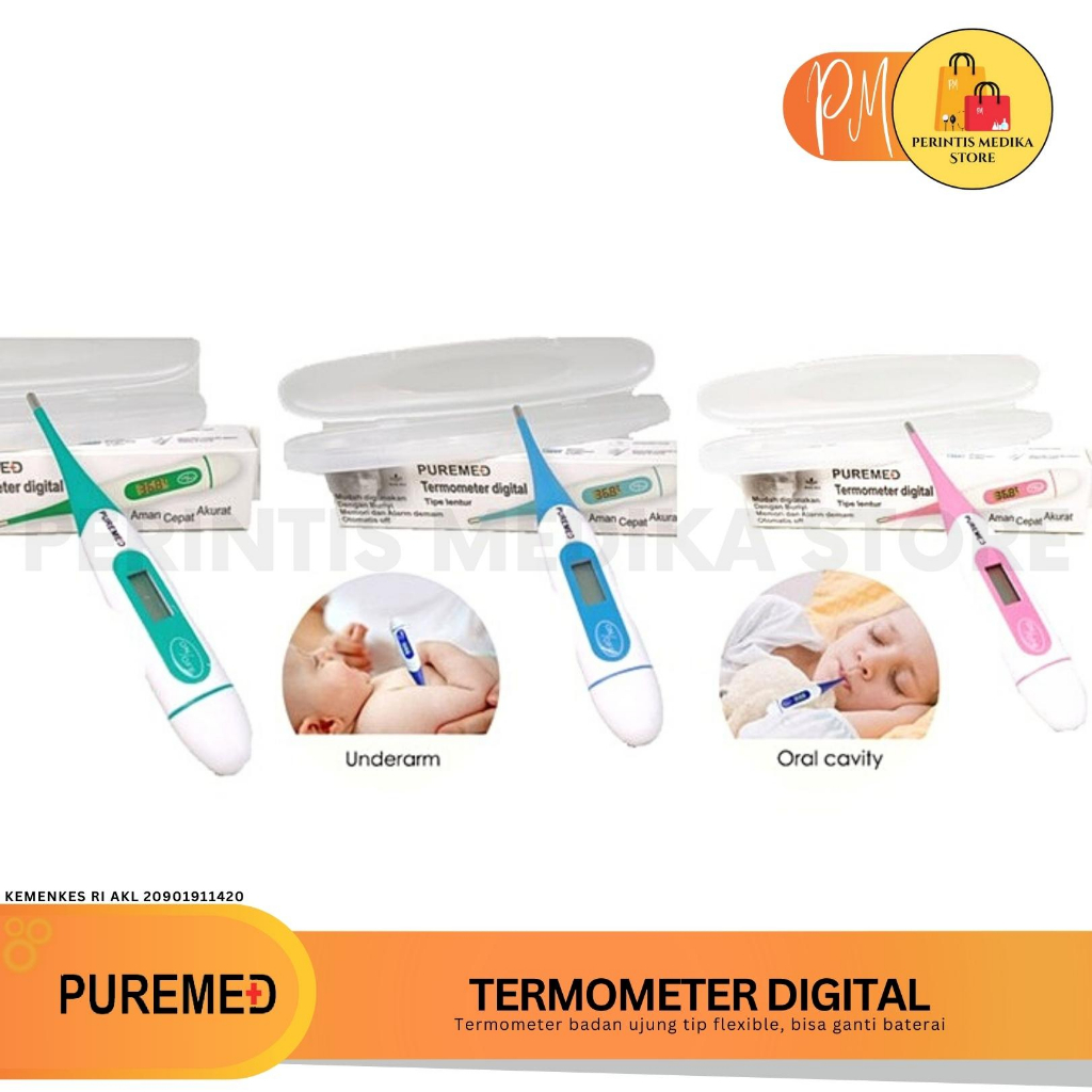 Jual Puremed Termometer Digital Flexible Tip Aman Cepat Akurat l ...