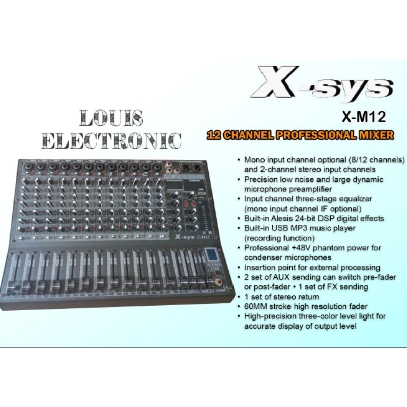 Jual Mixer Audio X-sys X-M12 XSYS X M12 X Sys XM12 12 Channel ORIGINAL ...