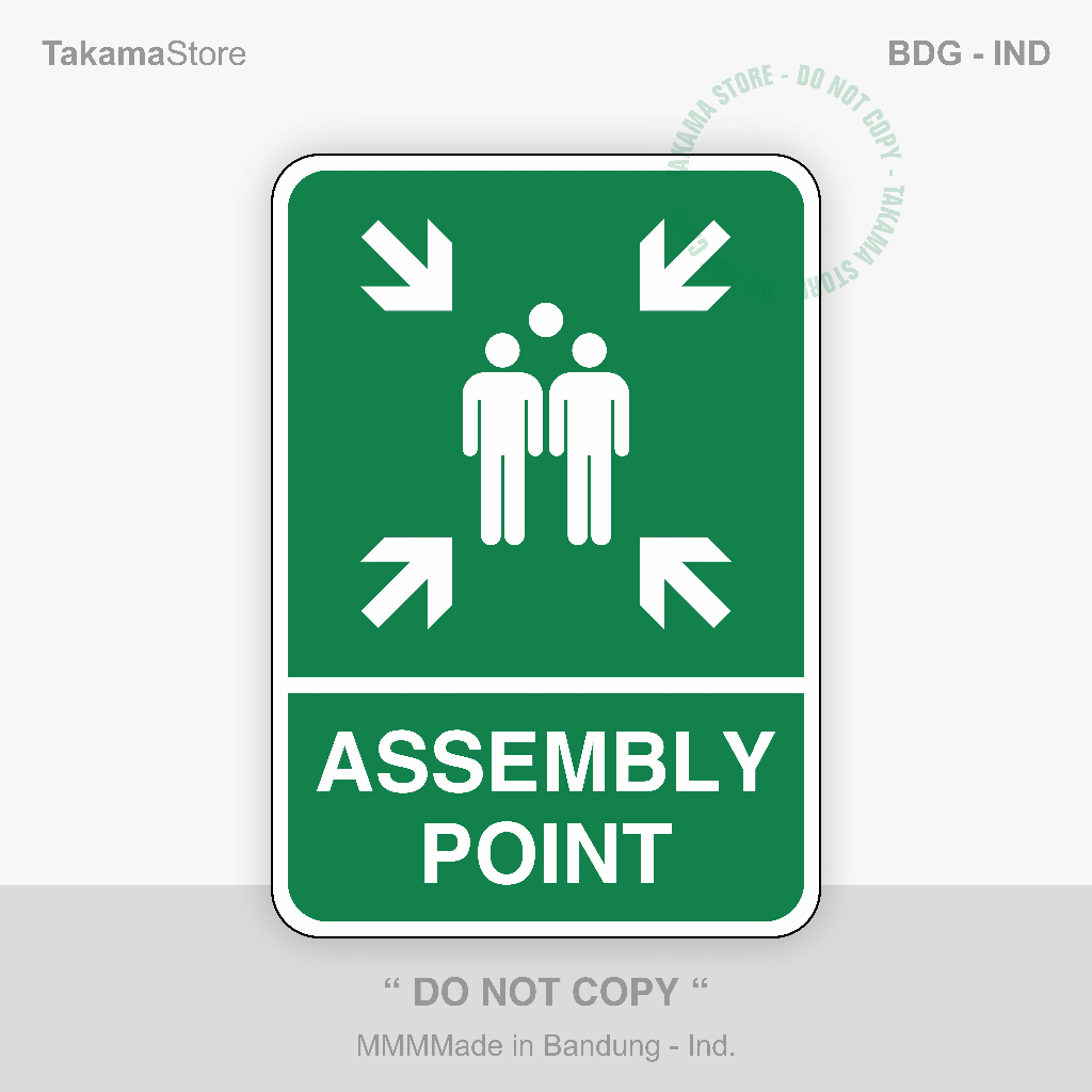 Jual Assembly point sign - Size 35cm x 50cm - Alumunium plate | Shopee ...