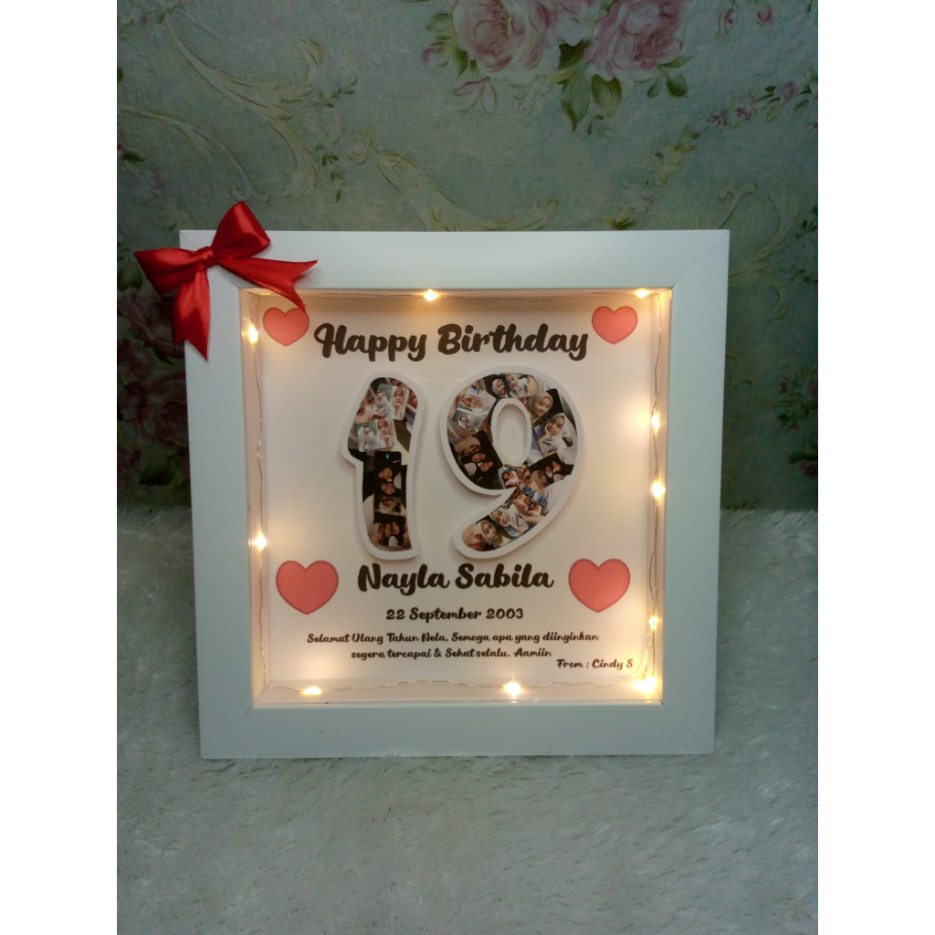 Jual Hadiah Bingkai Foto atau Frame Box 3D Angka Ulang Tahun ...