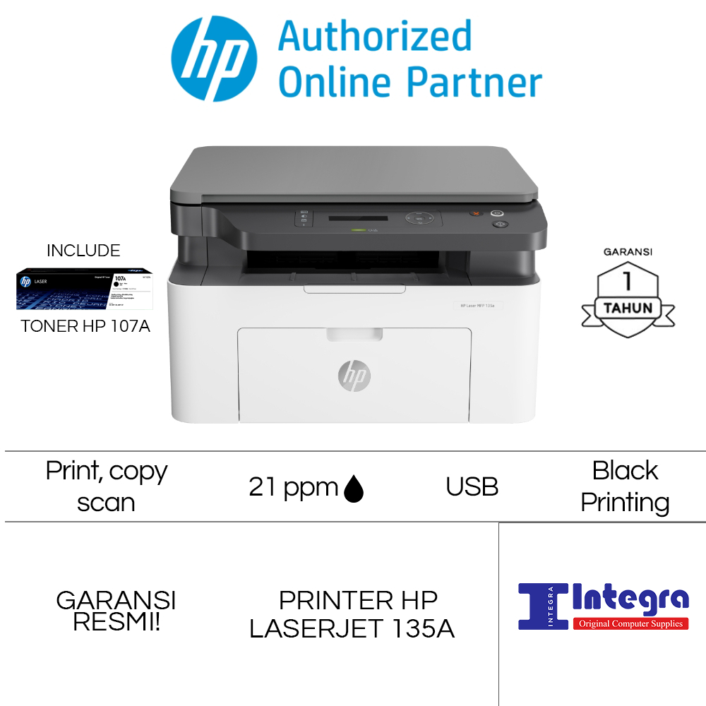 Jual Printer HP Laserjet Mono MFP M135A | 135A MultiFunction Print Scan Copy Monochrome HP M ...