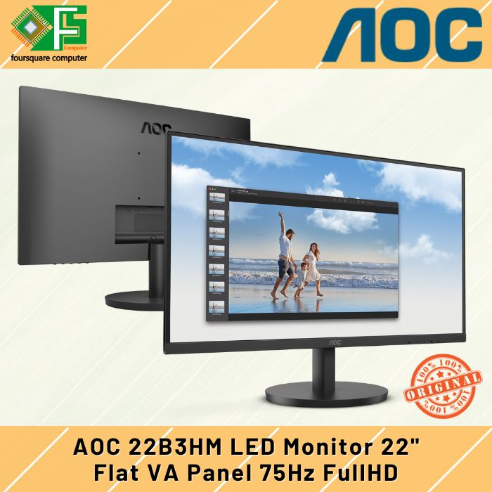 Jual AOC 22B3HM LED Monitor 22 Inch Flat 75Hz FullHD HDMI Frameless ...