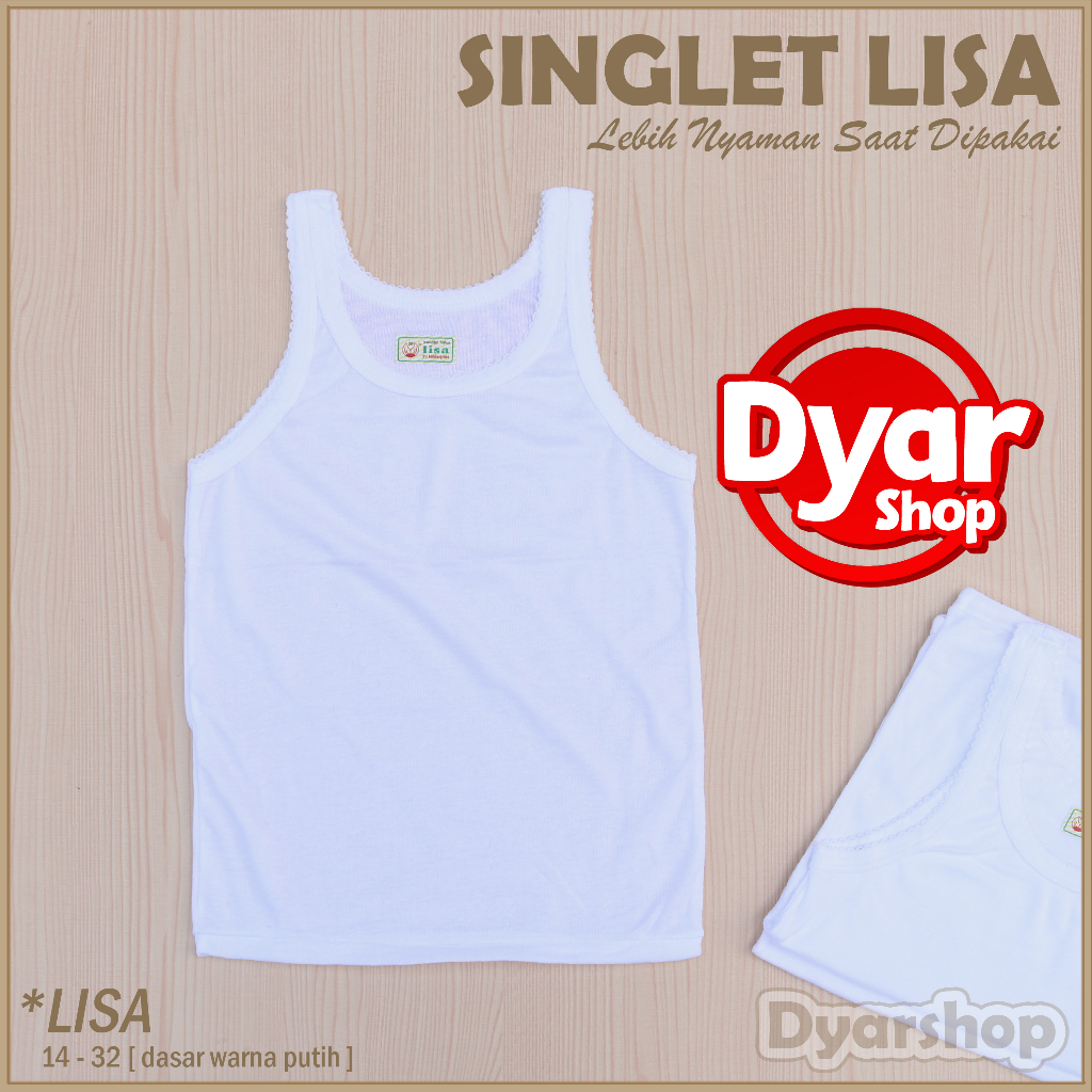 Jual Singlet Anak LISA Putih || Kaos Dalam Singlet Anak 3 - 4 s/d 12 ...