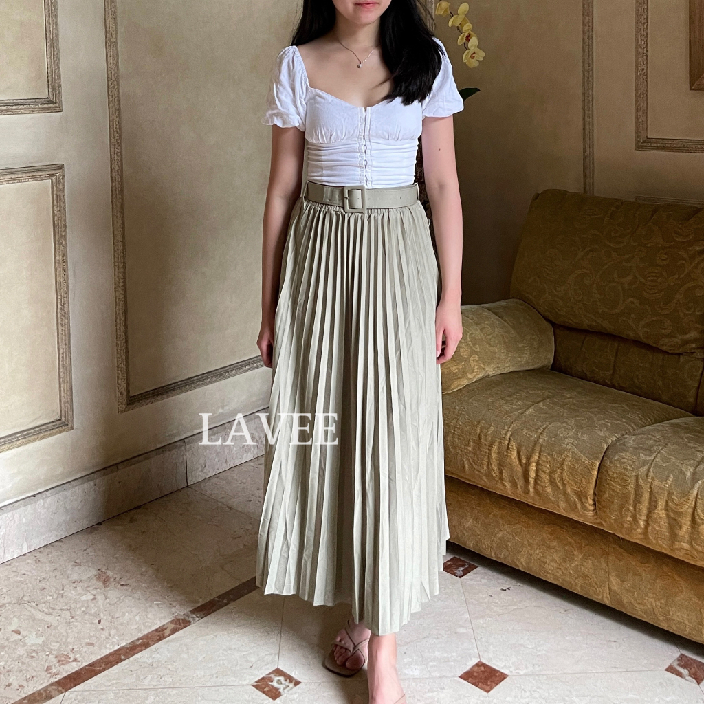 Jual LAVEE - Emma Skirt / Rok Plisket Maxi Panjang | Shopee Indonesia